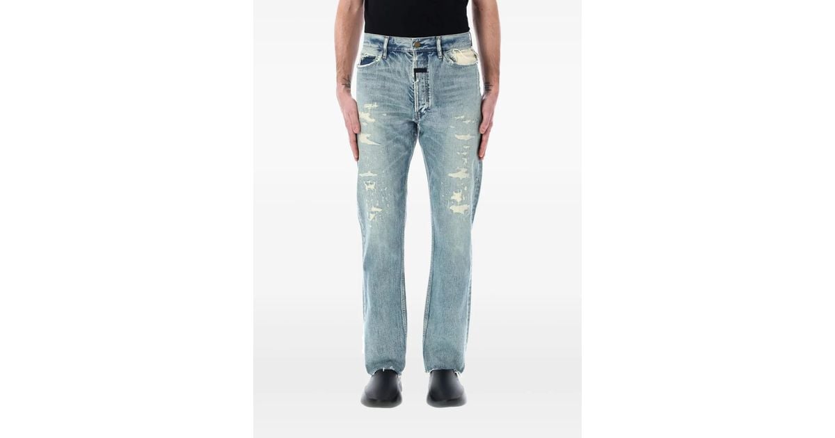 Fear Of God Ripped-Detailing Jeans in Blue for Men | Lyst
