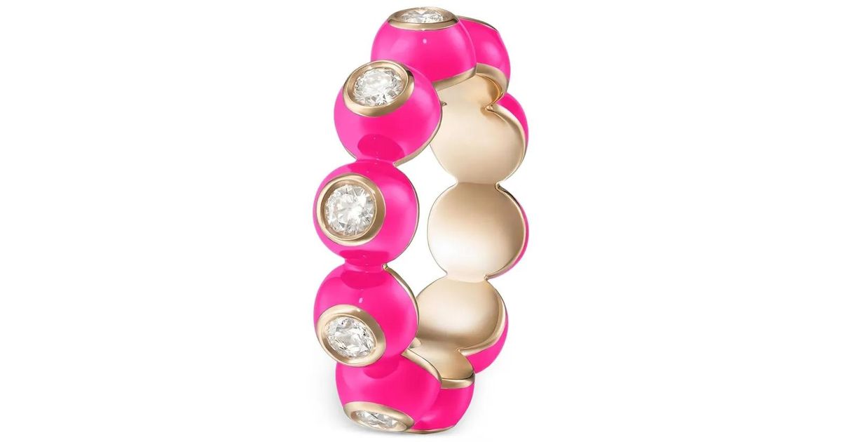 Melissa Kaye 18K Neon Audrey Diamond Eternity Band in Pink | Lyst UK