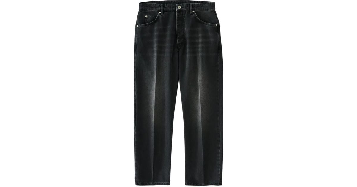 Studio Nicholson Windslow Pressed-Crease Jeans in Black for Men | Lyst