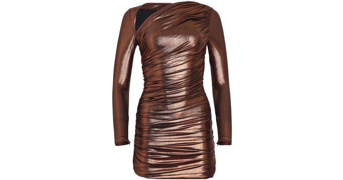 retroféte Kaylor Mini Dress in Brown | Lyst