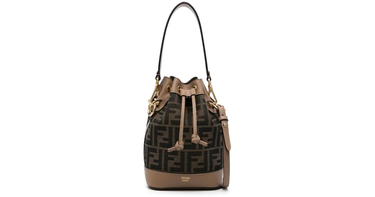 Fendi Compact Mon Tresor Bucket Bag in Black | Lyst
