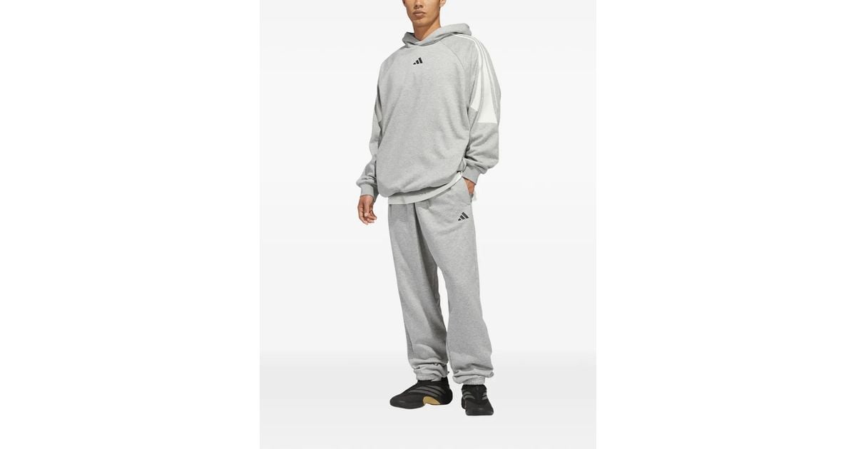 adidas Logo-Print Basketball Track Pants in Grey | Lyst UK