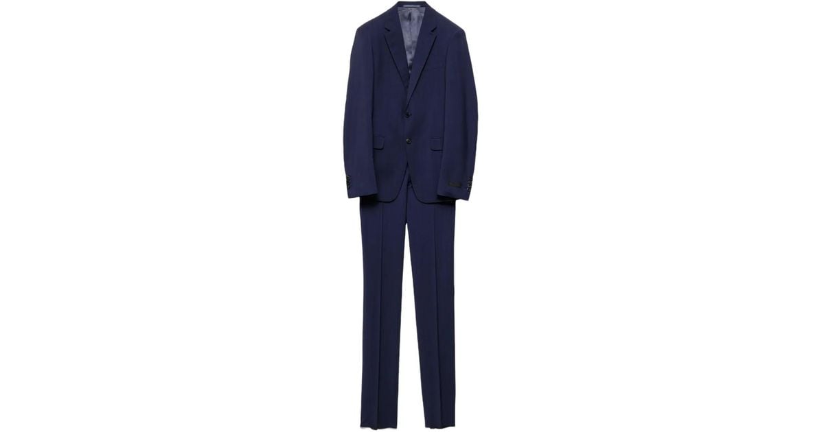 Prada Mohair-Blend Suit in Blue for Men | Lyst