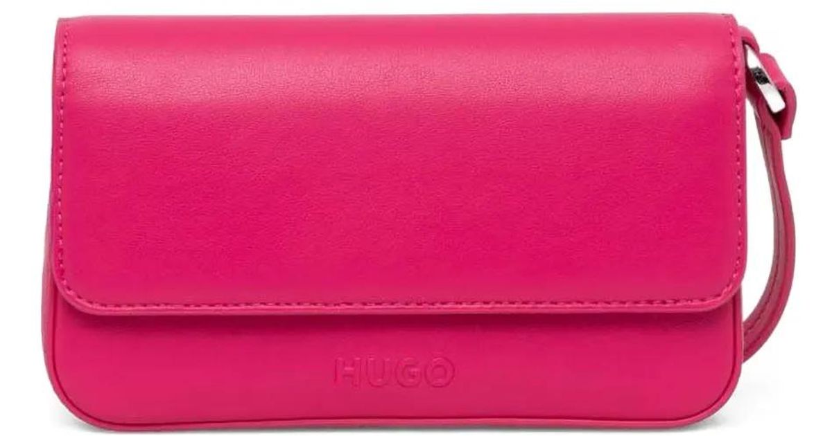 HUGO Logo-Embossed Crossbody Bag in Pink | Lyst