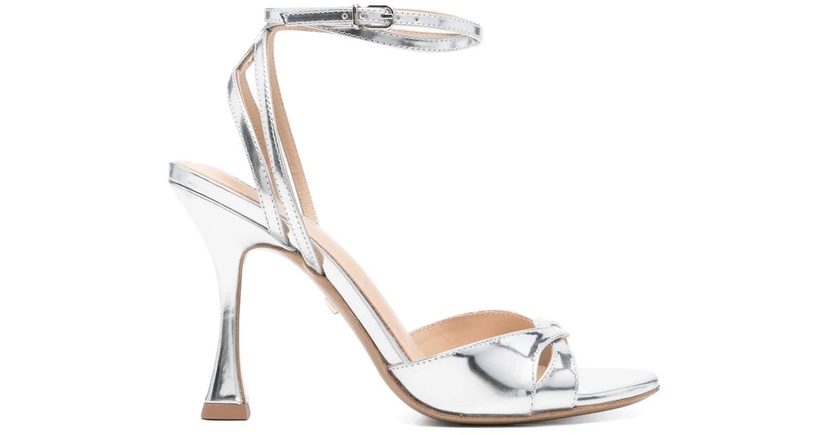 Lola Cruz 95Mm Leather Sandals in White | Lyst