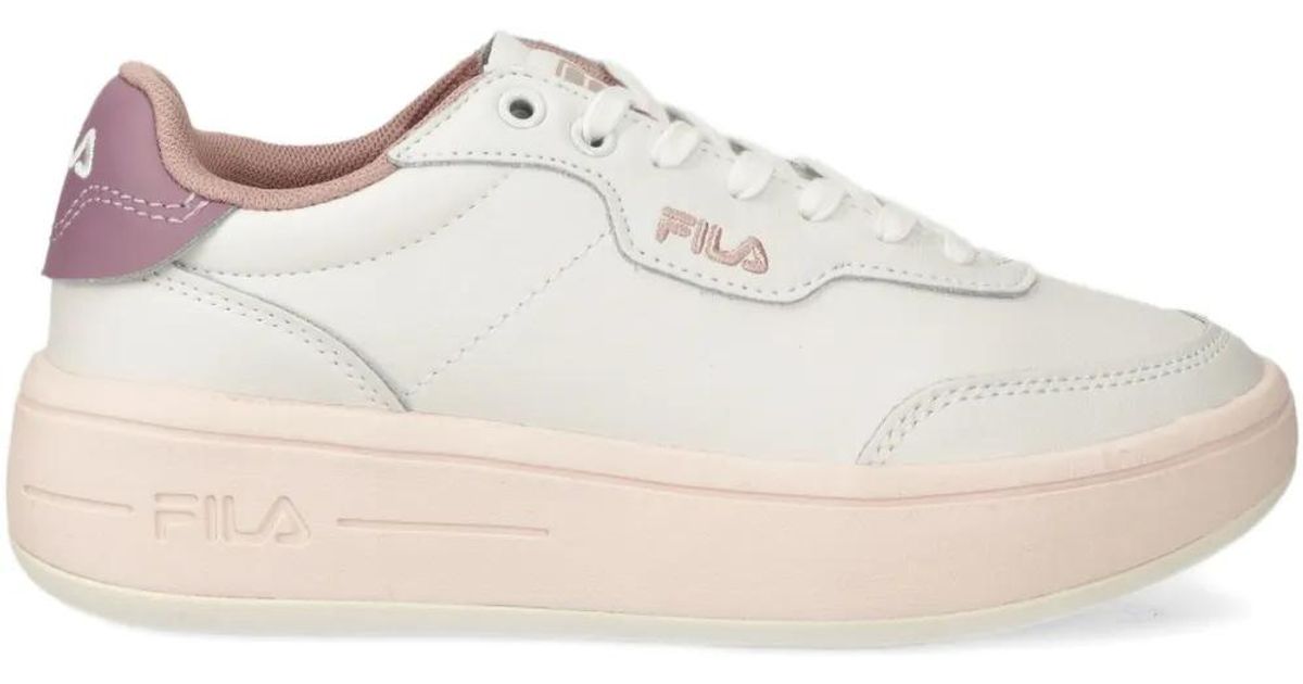 Fila Platform Logo Trainers in White | Lyst UK