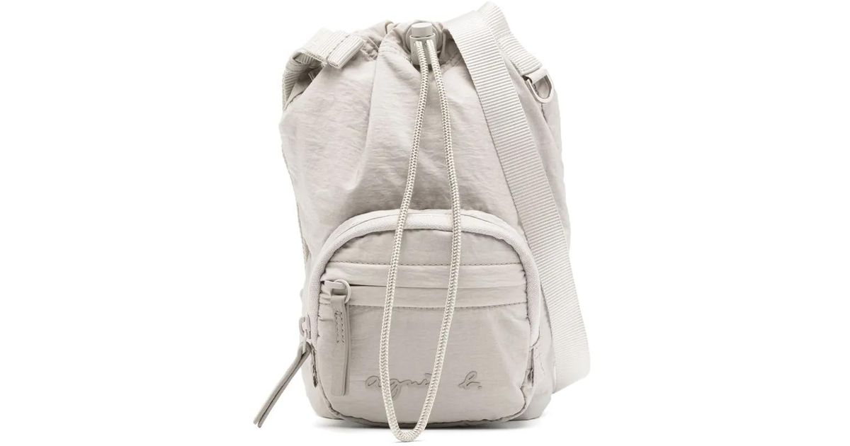 agnès b. Mini Logo Messenger Bag in White | Lyst