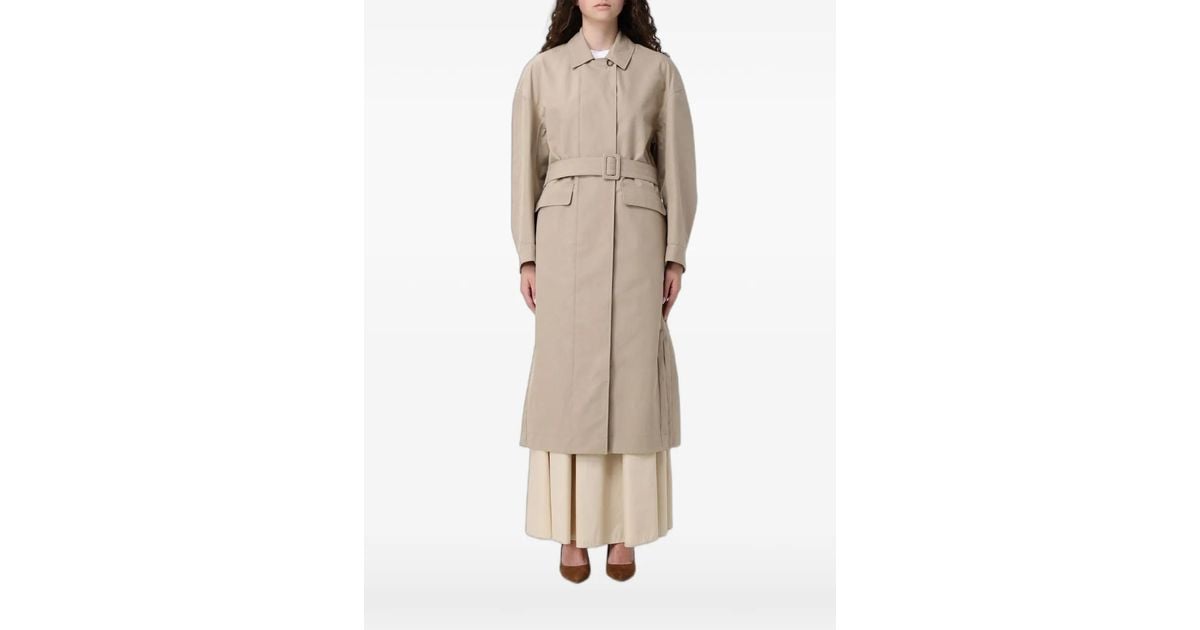 Max Mara Belted Trench Coat in Natural | Lyst UK