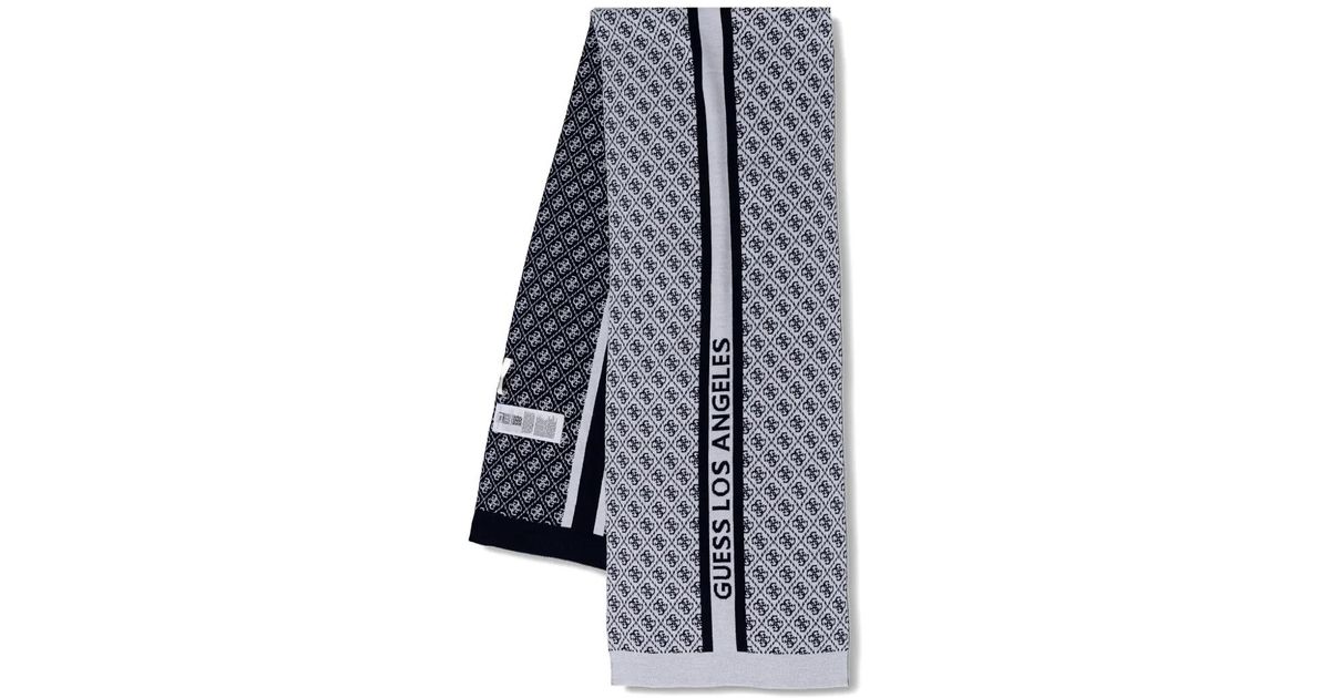 Guess Logo-Pattern Scarf in Blue | Lyst UK