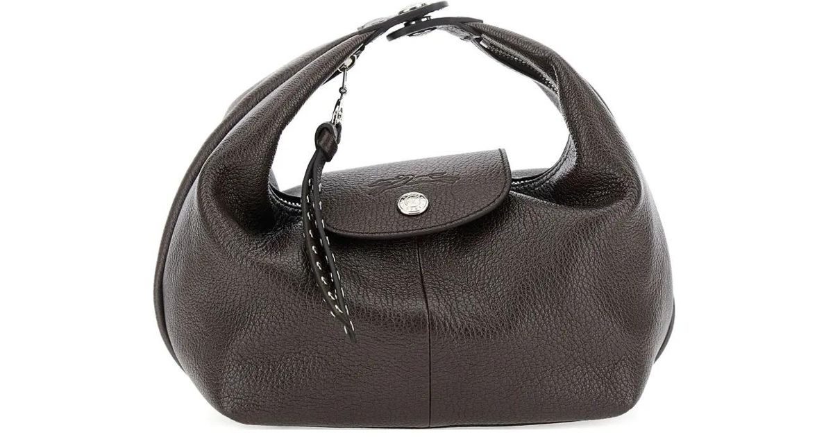 Longchamp Mini Le Pliage Portobello Leather Tote Bag in Black | Lyst UK