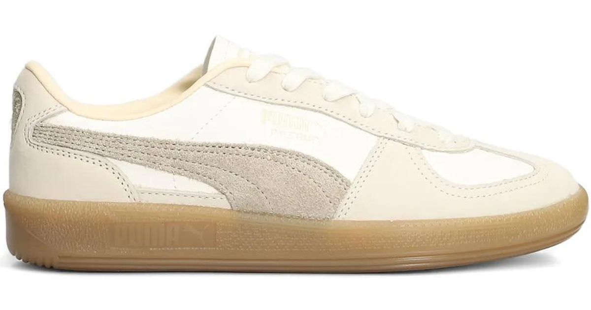 PUMA Palermo Suede Panelled Sneakers in White | Lyst UK