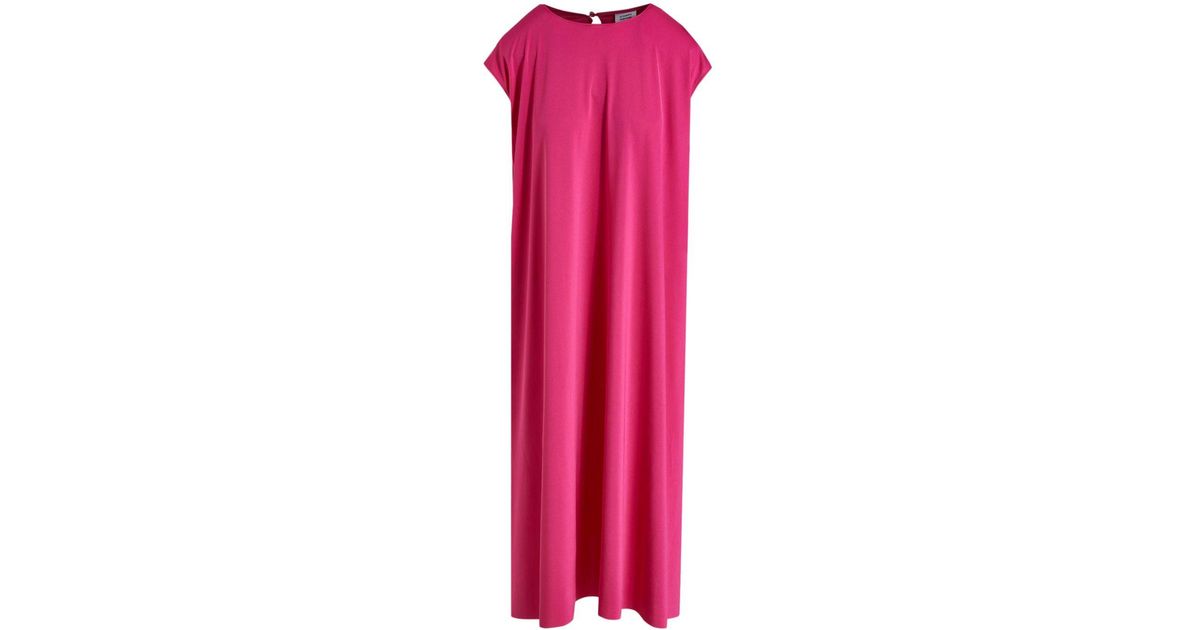 Vetements Satin-Finish Midi Dress in Pink | Lyst