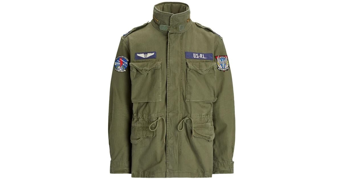 Polo Ralph Lauren Hooded Patch Jacket in Green for Men | Lyst UK
