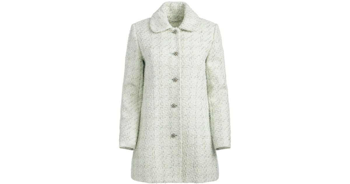 Alice + Olivia Purcell Peacoat in White | Lyst
