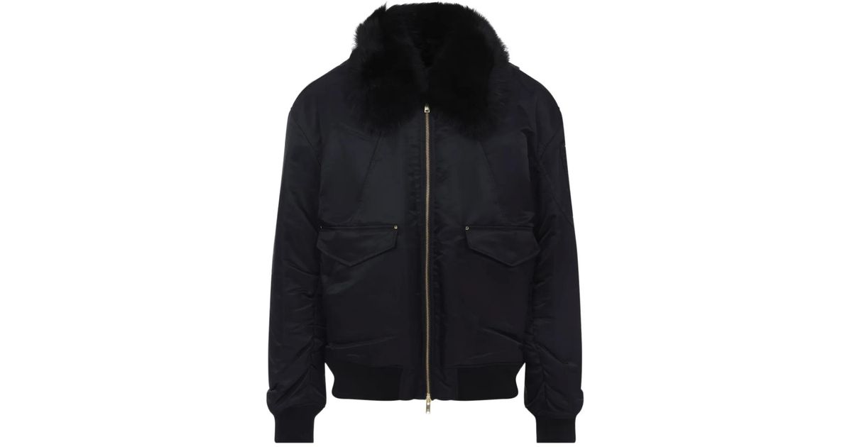 Moose Knuckles Faux-Fur Collar Jacket in Black for Men | Lyst