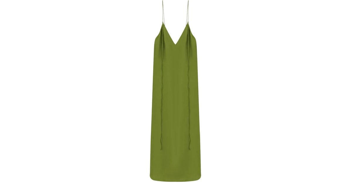 Rohe Open-Back Silk Dress in Green | Lyst