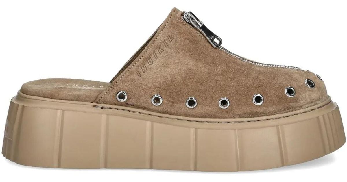 Inuikii Matilda Suede Mules in Brown | Lyst