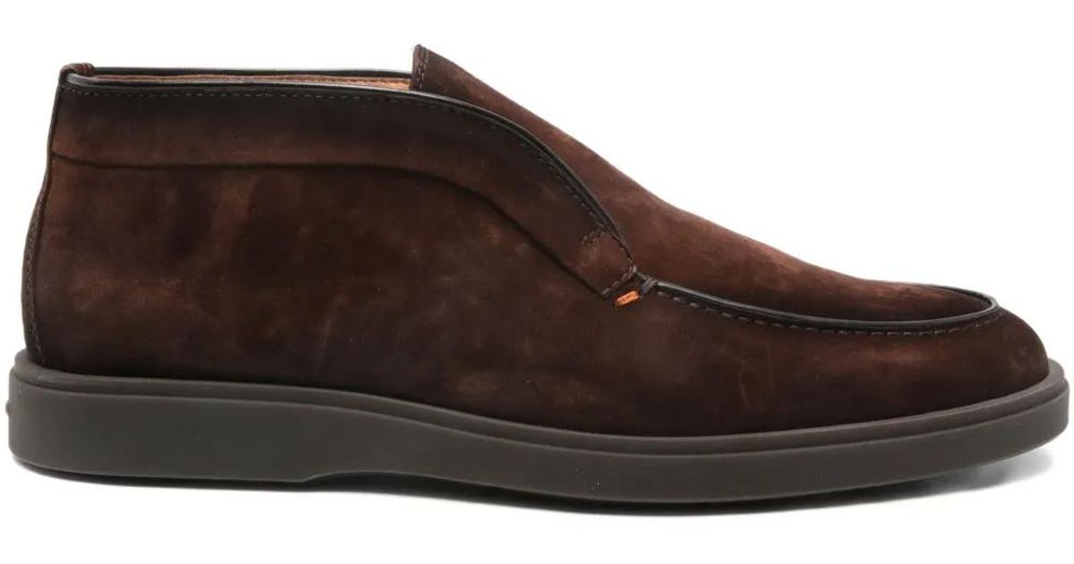 Santoni Suede Desert Boots in Brown for Men | Lyst UK