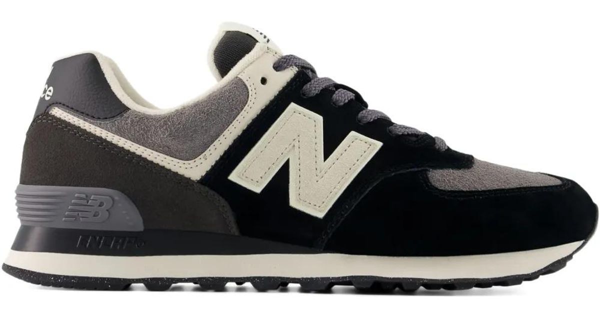 New Balance Baskets En Daim 574 À Patch Logo in Black for Men | Lyst UK