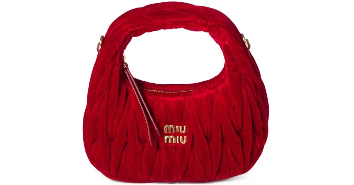 Miu Miu Mini Wander Tote Bag in Red | Lyst UK