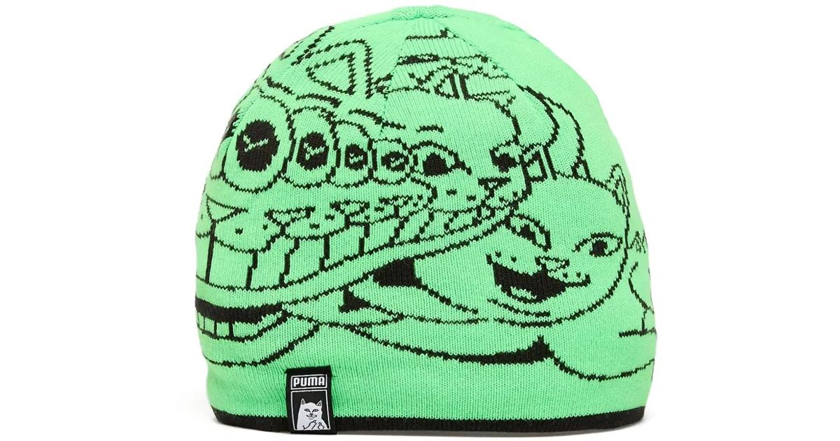 PUMA X Ripndip Reversible Skull Beanie in Green | Lyst UK