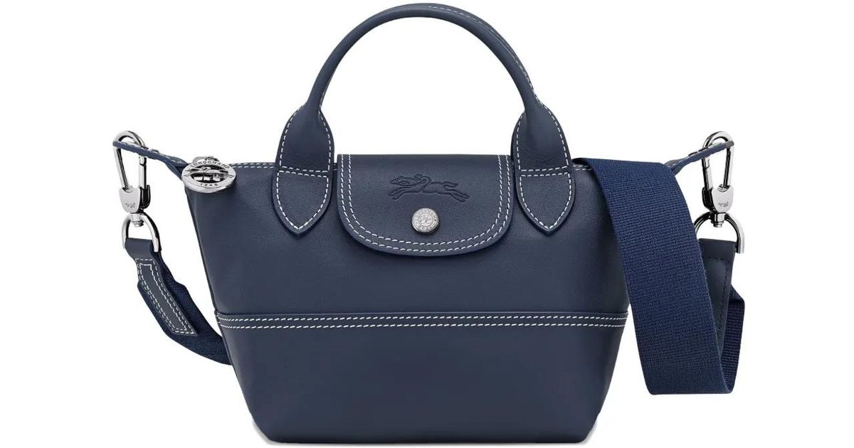 Longchamp Le Pliage Xtra Xs Quilted Leather Mini Bag in Blue | Lyst