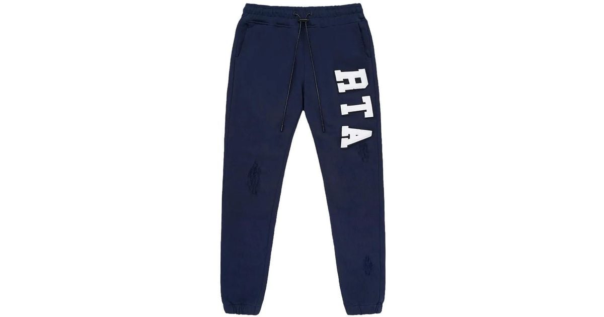 RTA Owen Distressed Track Pants in Blue for Men | Lyst UK