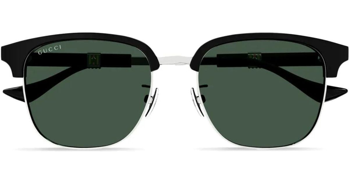 Gucci Square Frame Sunglasses in Green for Men | Lyst UK
