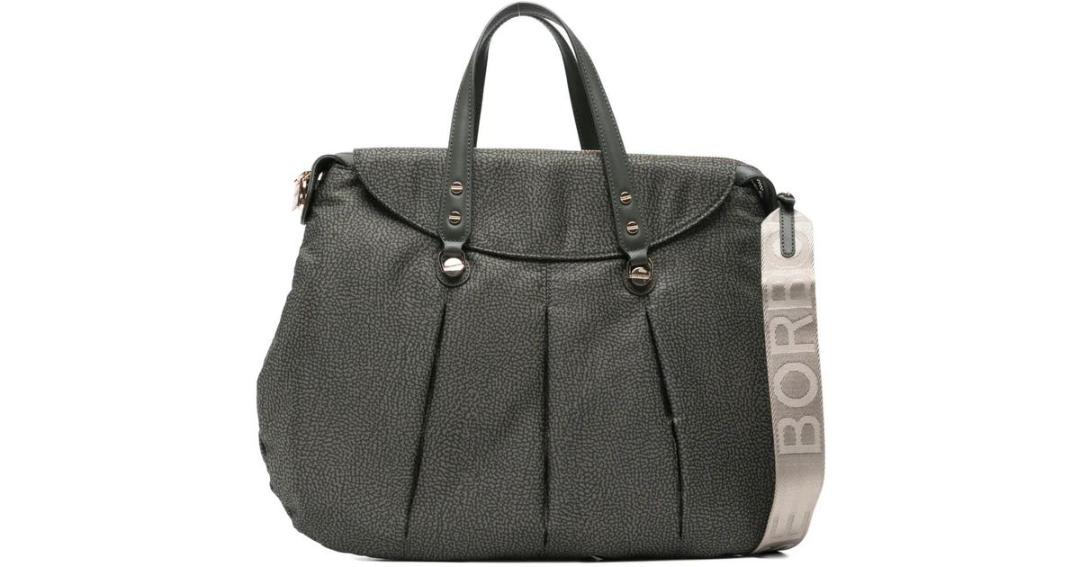 Borbonese Pleat-Detail Tote Bag in Black | Lyst UK