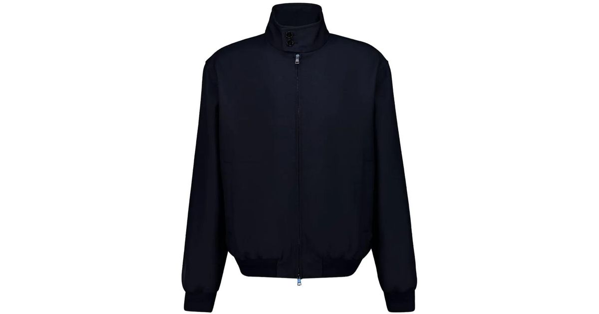 Gucci Zip-Up Wool Bomber Jacket in Blue for Men | Lyst
