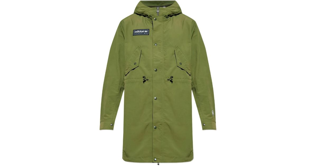 adidas Halewood Spzl Parka Coat in Green for Men | Lyst