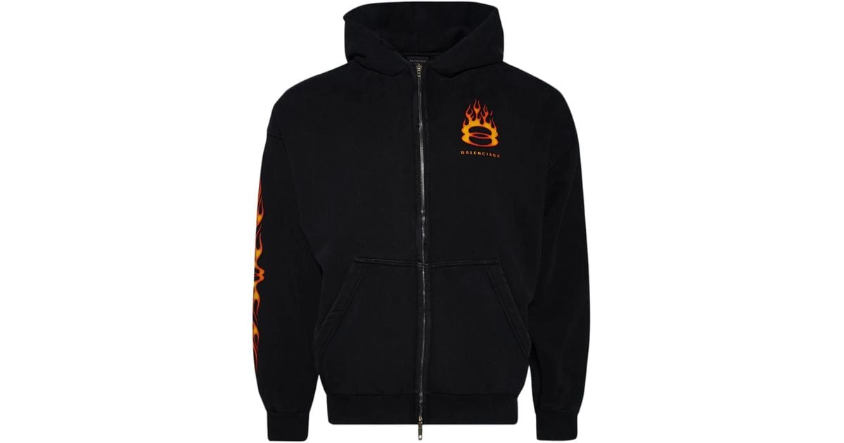 Balenciaga Burning Unity Zip-Up Hoodie in Blue for Men | Lyst