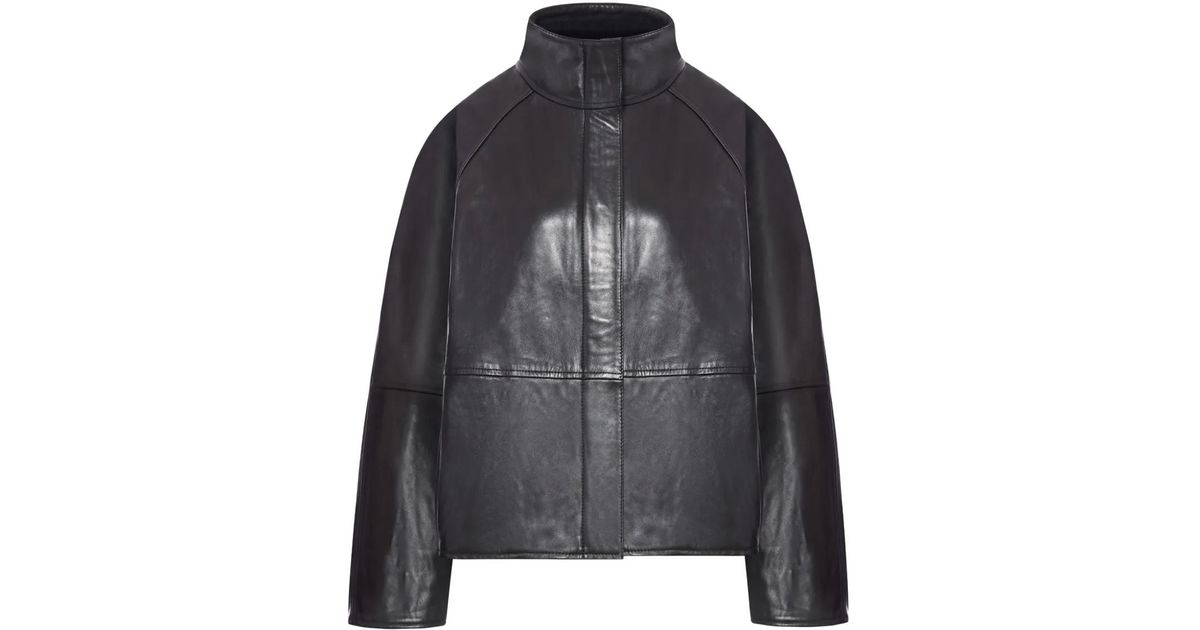 Soeur Gamma High-Neck Leather Jacket in Black | Lyst