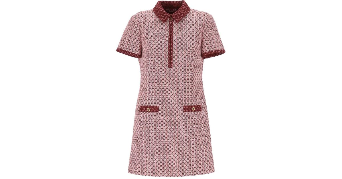 Gucci Diamond-Patterned Mini Dress in Pink | Lyst UK