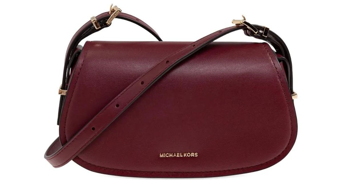 MICHAEL Michael Kors Small Lydia Curved Leather Cross Body Bag in ...