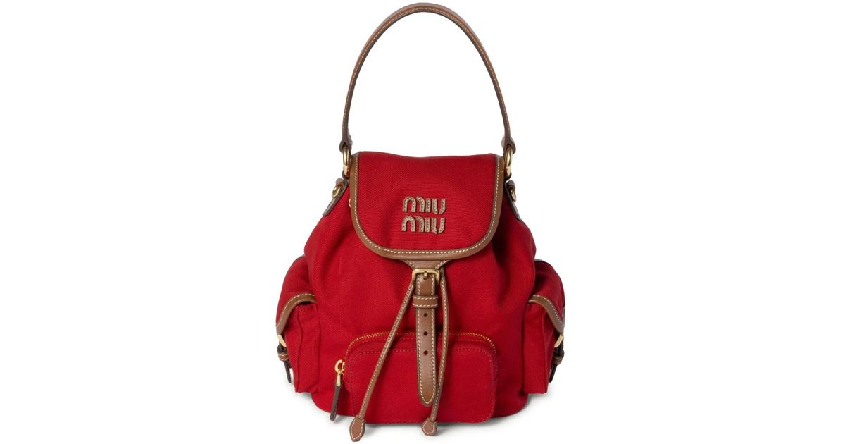 Miu Miu Backpacks in Red | Lyst
