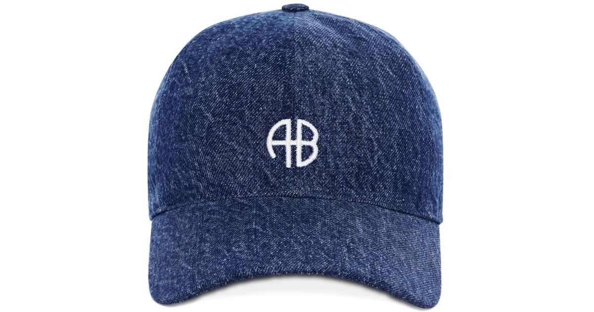 Anine Bing Logo-Embroidered Jeremy Baseball Cap in Blue | Lyst
