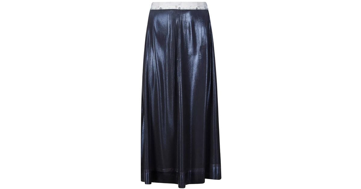 Maison Margiela Four-Stitch Midi Skirt in Blue | Lyst UK