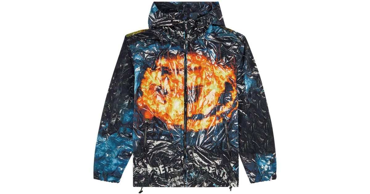 DIESEL J-Warrett-Poster Hooded Jacket in Blue for Men | Lyst