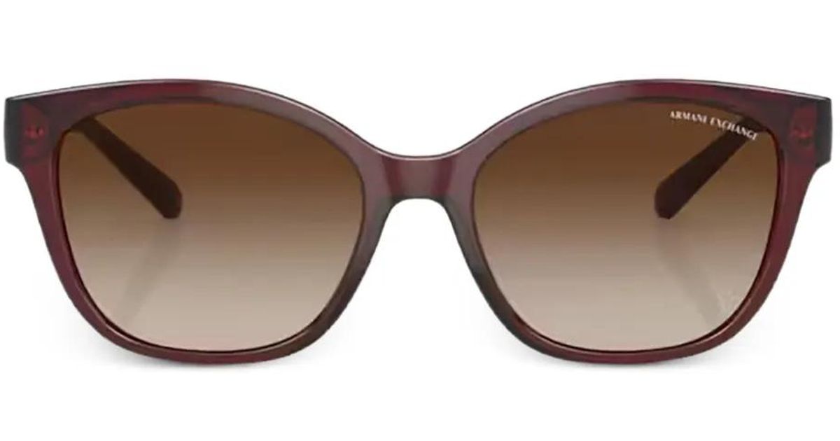 ARMANI EXCHANGE Hexagon-Detail Cat-Eye Sunglasses in Brown | Lyst UK
