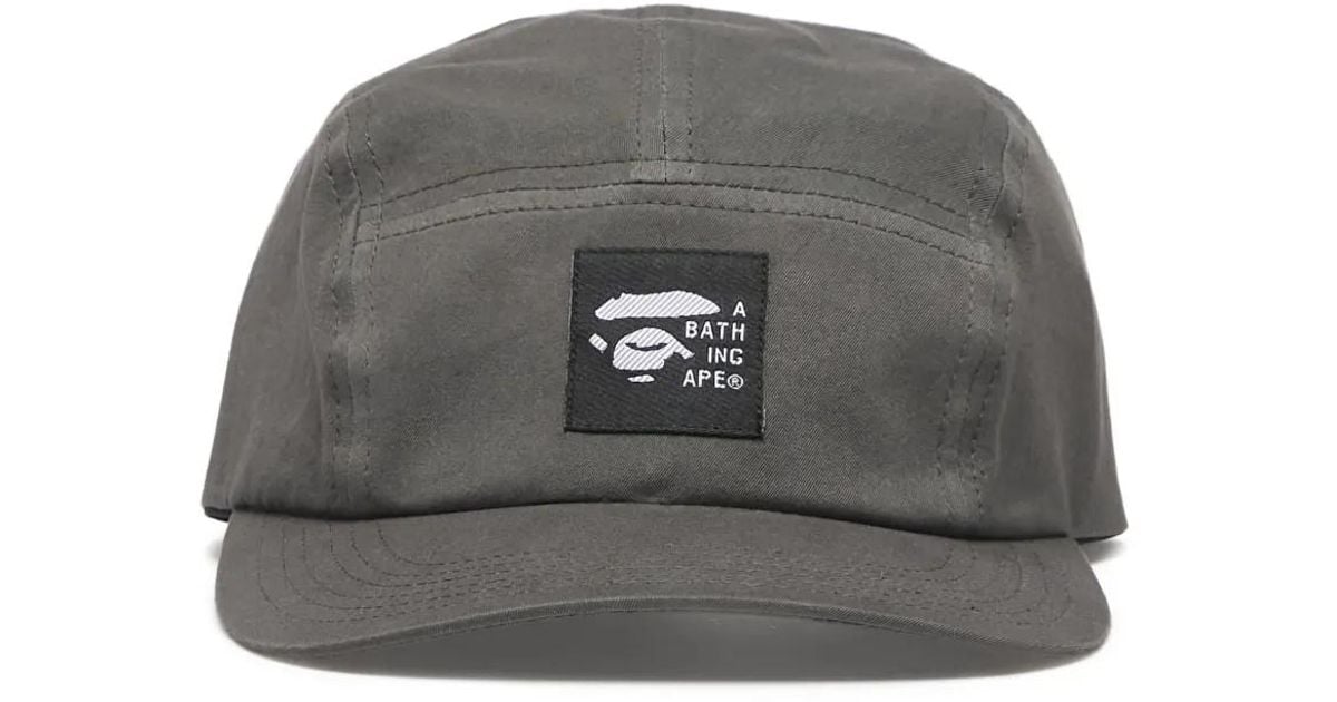 A Bathing Ape Logo-Patch Hat in Grey | Lyst UK