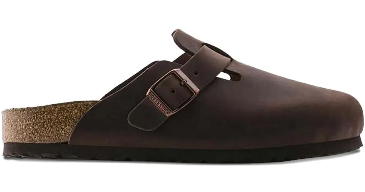 Birkenstock Boston Oiled-Leather Clogs in Brown | Lyst UK
