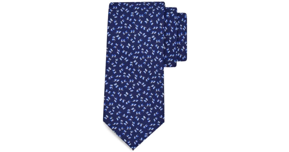 Ferragamo Dragonfly-Print Silk Tie in Blue for Men | Lyst UK
