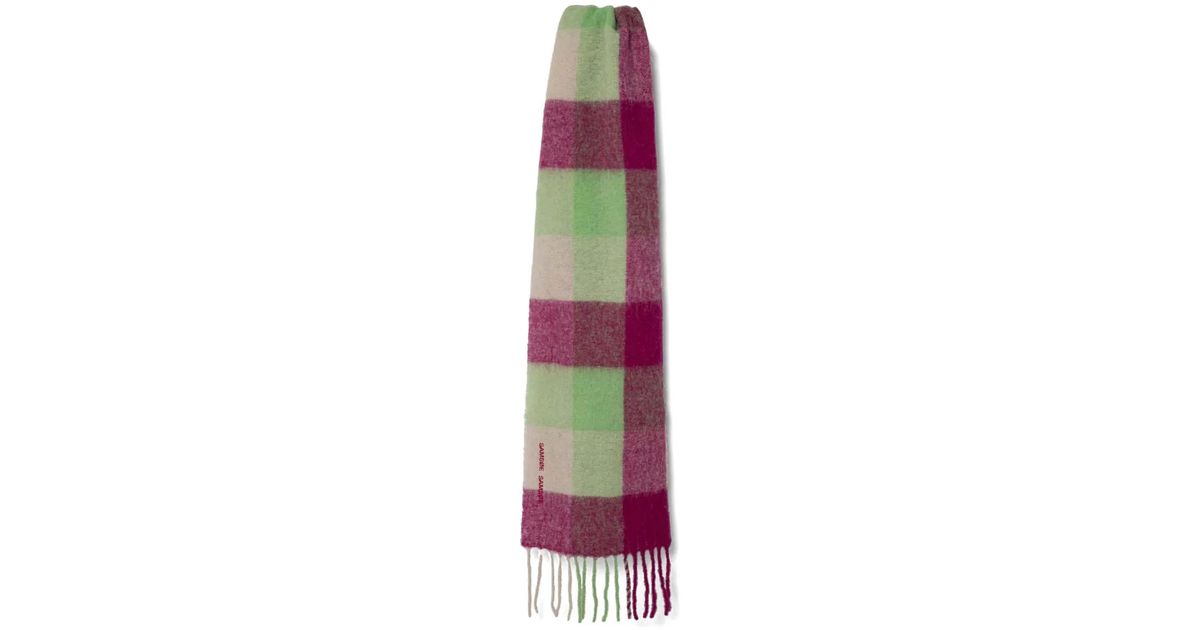 Samsøe & Samsøe Logo-Embroidered Scarf in White | Lyst UK