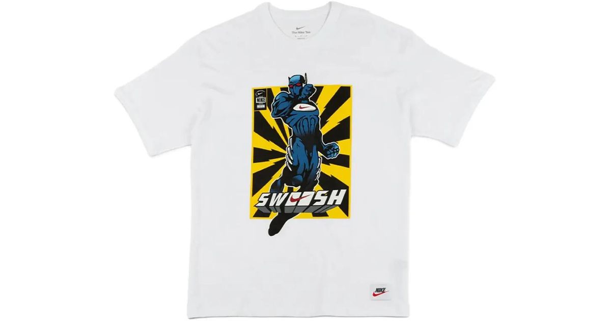 Nike Max90 Swoosh Graphic-Print T-Shirt in White for Men | Lyst UK