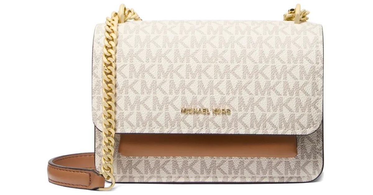 MICHAEL Michael Kors Chain Claire Cross Body Bag in White | Lyst