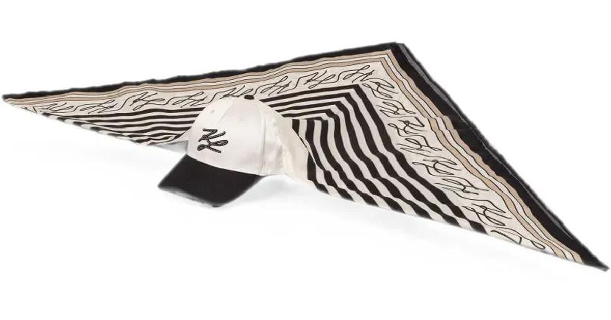 KARL LAGERFELD K/Autograph Logo-Embroidered Scarf-Detail Baseball Cap ...
