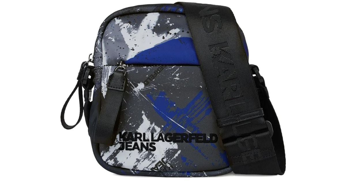 Karl Lagerfeld Graffiti-Print Messenger Bag in Black for Men | Lyst UK