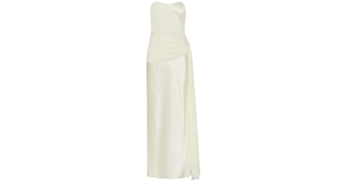 Nicholas Milena Draped Maxi Dress in White | Lyst