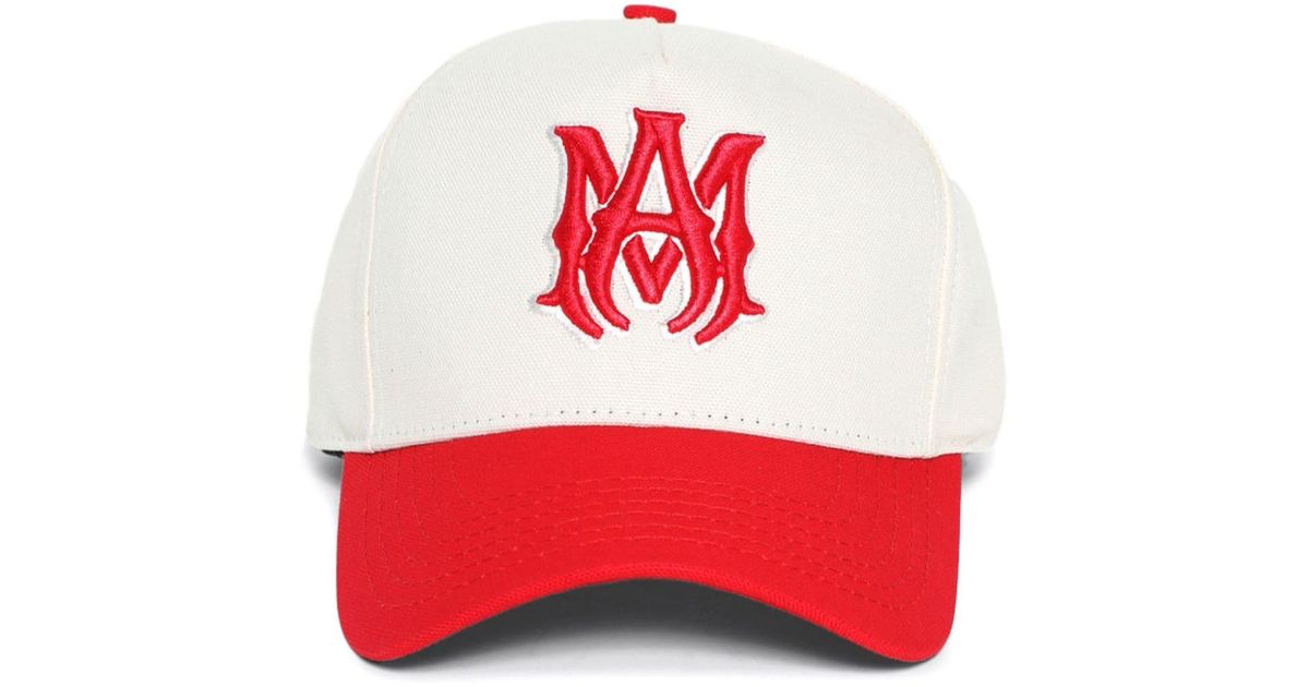 Amiri Ma Canvas Baseball Cap in Red for Men | Lyst UK